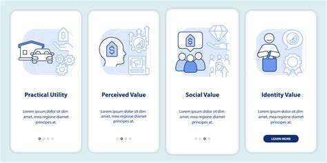 Product Values Light Blue Onboarding Mobile App Screen Business Walkthrough 4 Steps Editable