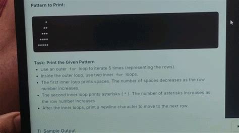 Pattern To Print Task Print The Given Pattern StudyX