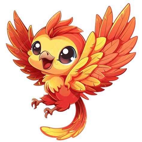Lindo Desenho De Fênix Voando Png Adorável Animais Bebê Png Imagem