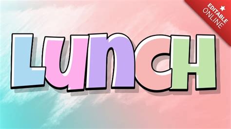 Lunch Pastel Logo Style Text Effect Generator