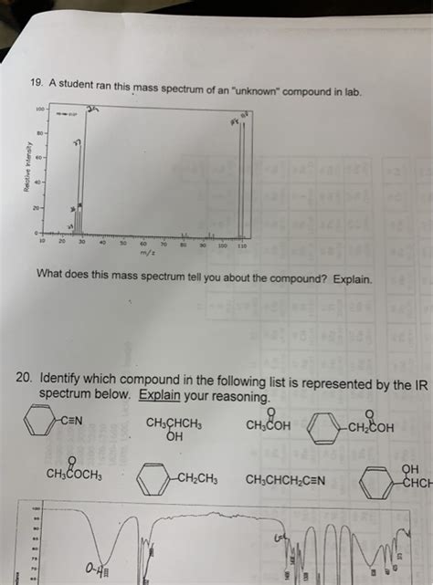 Solved 19 A Babe Ran This Mass Spectrum Of An Unknown Chegg Com
