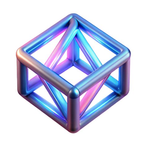 Iridescent Cube 3d Geometric Abstract Art 56410417 Png