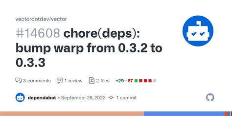 Choredeps Bump Warp From 032 To 033 By Dependabot Bot · Pull