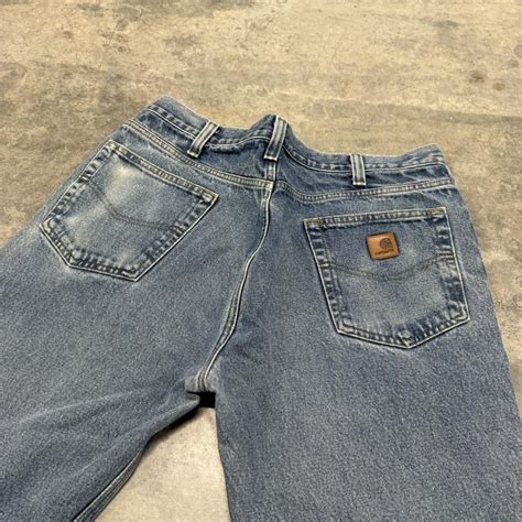 Vintage Y2k Style Carhartt Essential Blue Denim Wide Depop