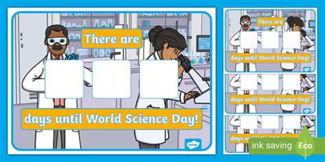 FREE World Science Day Countdown Display Poster Twinkl