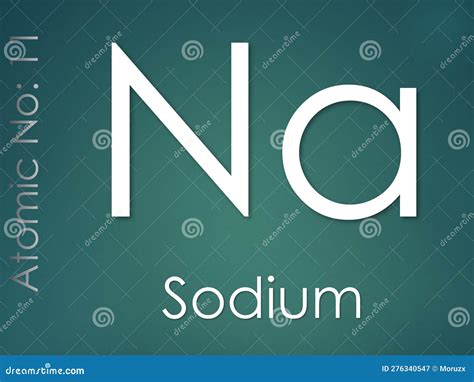 Sodium Chemical Element Symbol On Green Background Stock Illustration Illustration Of Table