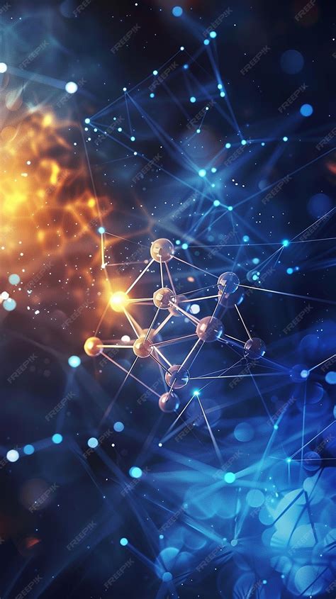 Premium Photo Glowing Molecular Structure In Futuristic Galaxy Background