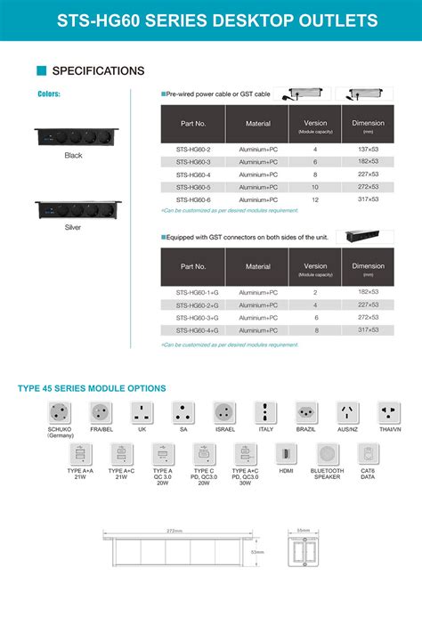 Silver Square Hanging Desktop Pop Up Socket China Table Sockets And Table Socket