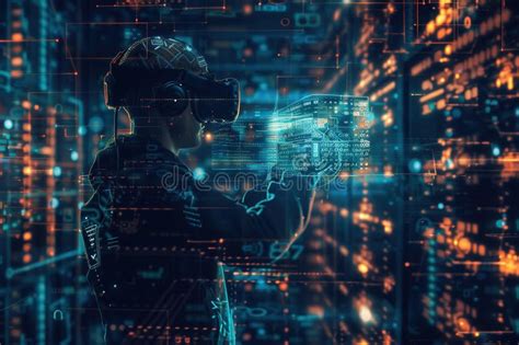 A Hacker Navigates A Virtual World Filled With Intricate Digital Locks
