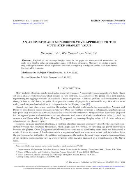 Pdf An Axiomatic And Non Cooperative Approach To The Multi Step