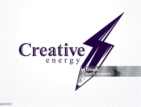 라이트닝 볼트 벡터 아이콘 아이디어 디자인 및 예술 과학 발명 또는 연구의 힘의 모양으로 연필에 의해 표시 되는 창조적 인