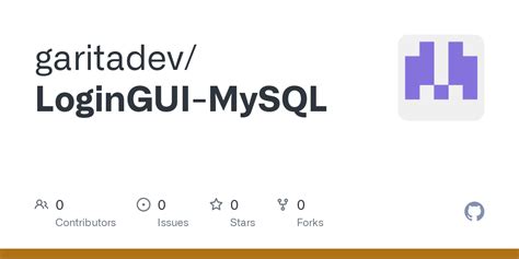 GitHub Garitadev LoginGUI MySQL