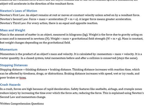 Revision Resource Edexcel Combined Science Physics Teaching Resources