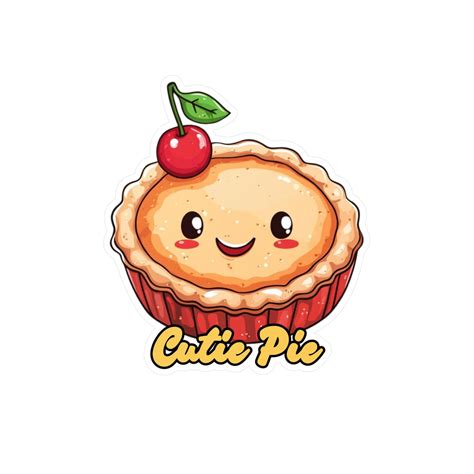 Cutie Pie Sticker Adorable Kawaii Cherry Pie Dessert Sticker Etsy