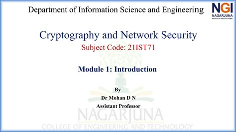 Cns Module 1 In Cryptography And Network Security Pptx