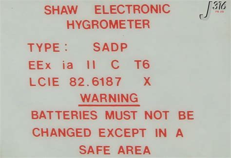 5124 Shaw Automatic Dewpoint Moisture Meter Electronic Hygrometer Sadp J316gallery