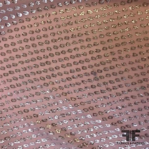 Metallic Polka Dot Fil Coupe Silk Chiffon Pink Silver Fabrics