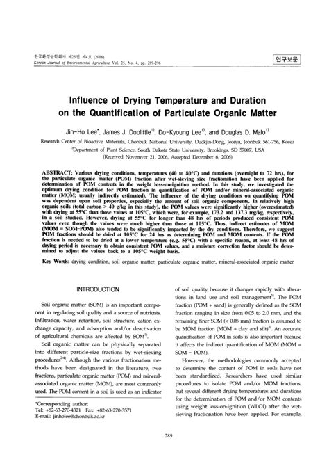 Pdf Influence Of Drying Temperature And Duration On The