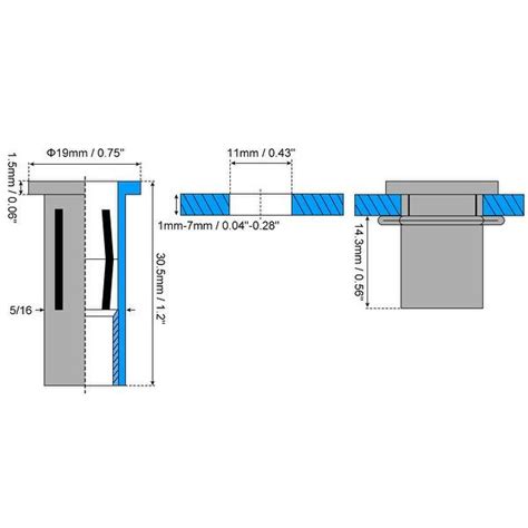 1 4 20 Multi Grip Rivet Nuts 5pcs Pre Bulbed Insert Nut Carbon Steel