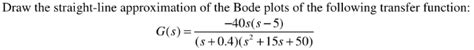 Solved Draw The Straight Line Approximation Of The Bode Chegg