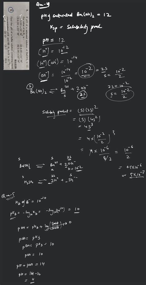 find the ph of a buffer solution containing equal concentration of and