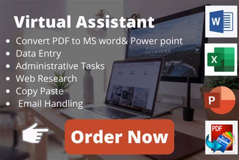 Be Your Virtual Assistant Administration Dataentry Pdftoexcel Ms