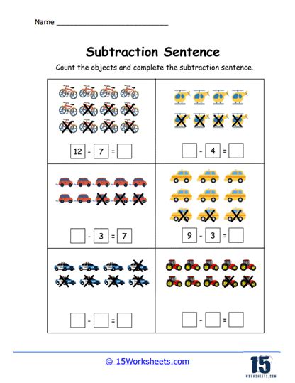 Subtraction Sentence Worksheets For Making Addition And Subtraction