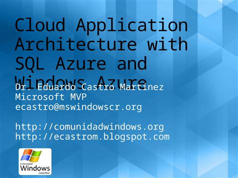 Pptx Cloud Application Architecture With Sql Azure And Windows Azure