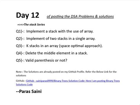 Today Marks Day12 Of My Journey Solving Dsa Problems Check Out My