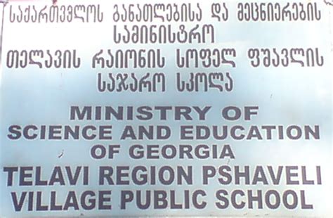 სსიპ თელავის მუნიციპალიტეტის სოფელ ფშაველის საჯარო სკოლა
