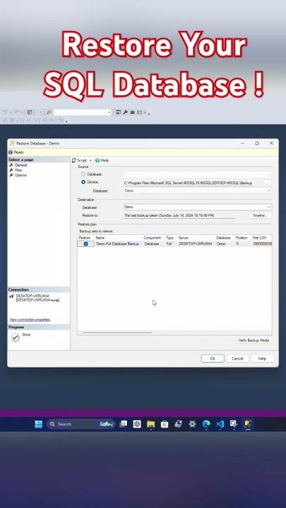 Sql Server Restore Tutorial Recover Your Mssql Database Youtube