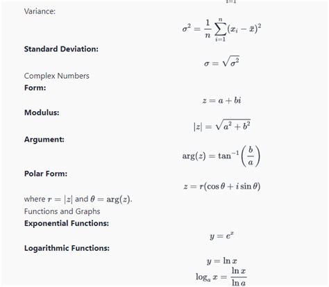 Math A Level Formula Sheet • Musclemath Tuition