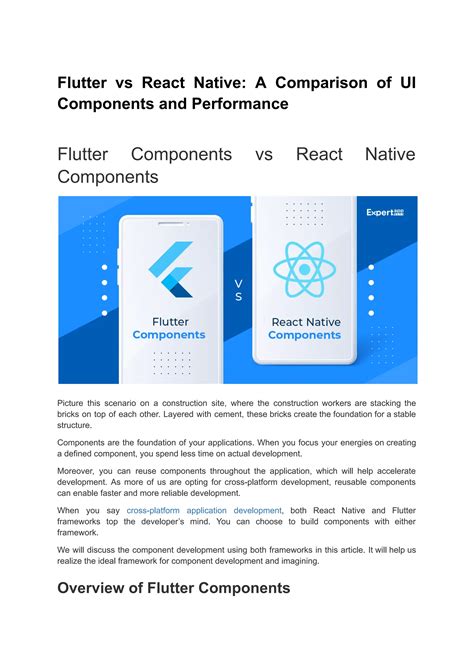 Flutter Vs React Native A Comparison Of Ui Components And Performance