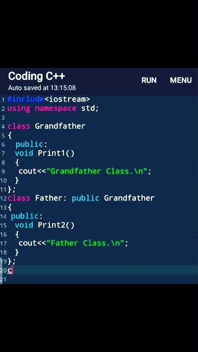 Multilevel Inheritance In C Plus Plus Shorts Cplusplus Oops Coding