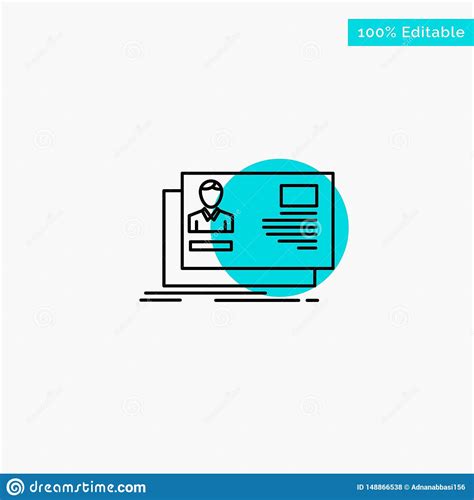 Id User Identity Card Invitation Turquoise Highlight Circle Point