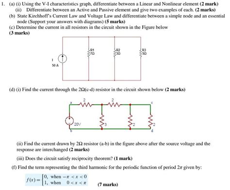 Solved A I Using The V I Characteristics Graph