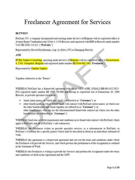 Draft Framework Agreement Pdf