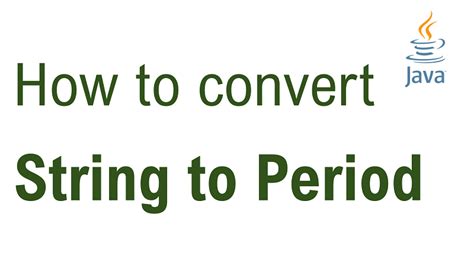 Java Convert String To Period