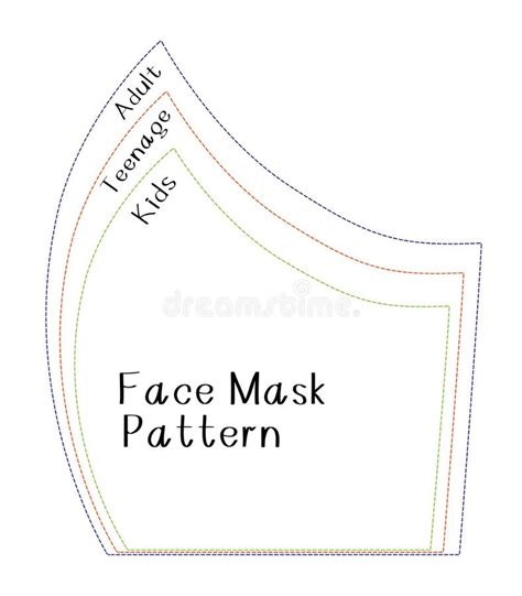Diy Face Mask Pattern For Making A Mask With Your Own Hands Stock Vector Illustration Of