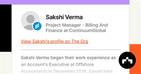 Sakshi Verma Project Manager Billing And Finance At Continuumglobal The Org