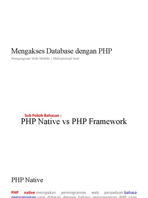 Php Native Dan Php Framework Pdf