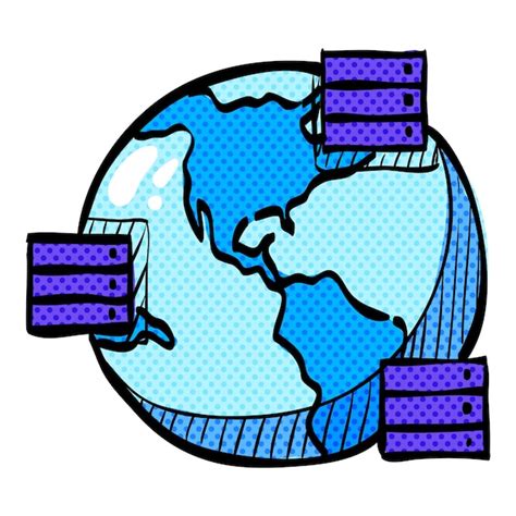 Premium Vector Server Halftone Icon Hand Drawn Color Vector Illustration