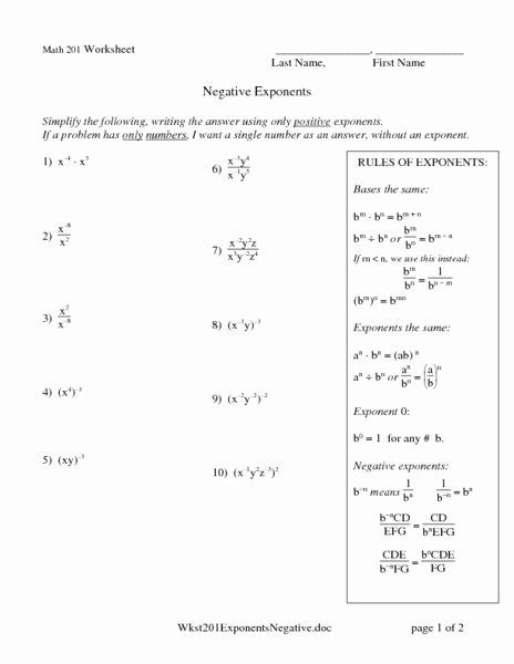 Simplify Exponential Expressions Worksheet Chessmuseum Template Library
