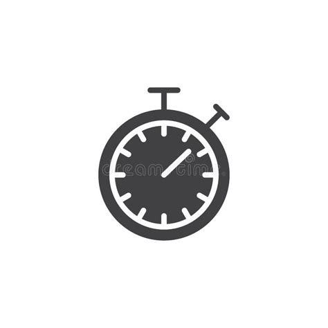 Stopwatch Icon Vector Solid Flat Sign Pictogram Isolated On White