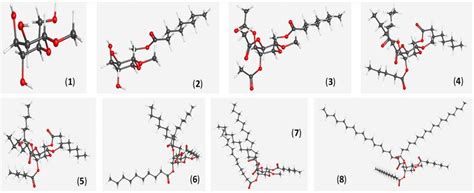 Dft Optimized B3lyp 6 31g Structures Of 2 8 Visualized From Webmo