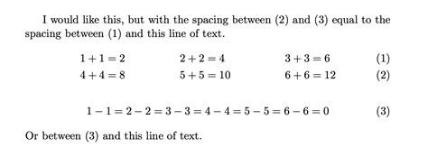 Align How Do I Set The Distance Between Equations To Be Equal To The Distance To The
