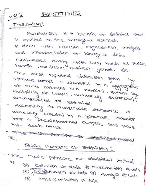 Biostatistics Unit 1 Pdf