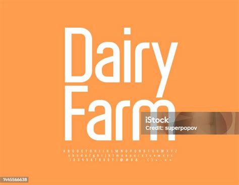 벡터 현대 배너 낙농장입니다 예술적 알파벳 문자와 숫자 세트 0명에 대한 스톡 벡터 아트 및 기타 이미지 0명 건강한 생활방식 건강한 식생활 Istock