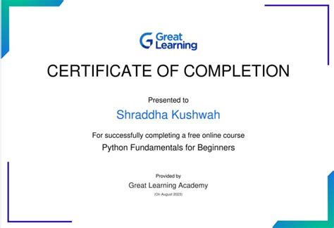 Shraddha Kushwah On Linkedin Completed My Online Python Fundamentals