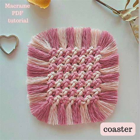 Macrame Coaster Pdf Pattern Macrame Coaster Instructions Inspire